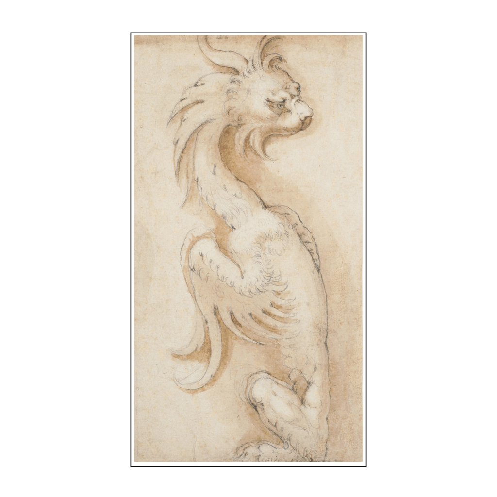 Study of a dragon, roman school, 16th century