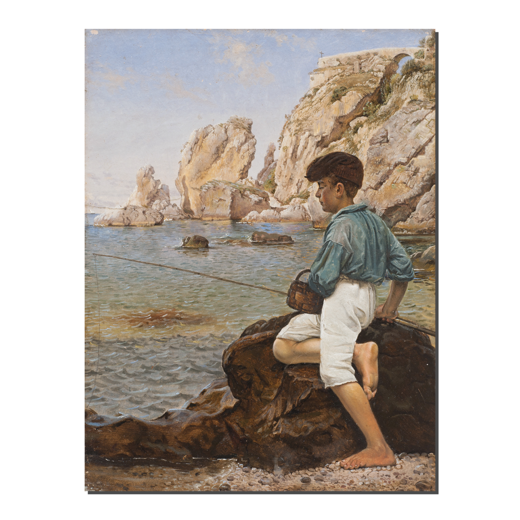 Jeune pêcheur à Capri par Vilhelm Peter Carl Kyhn - Drawings-online